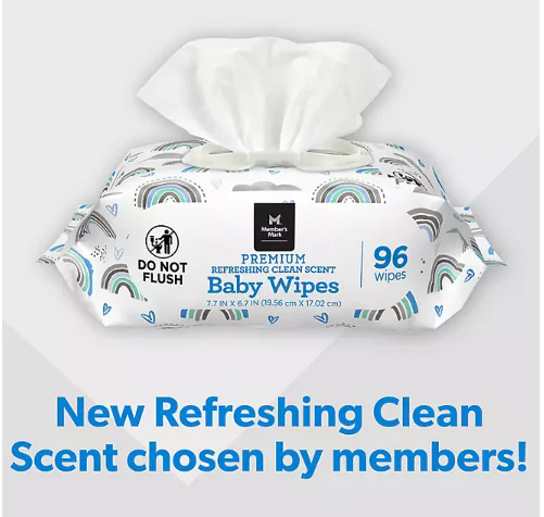 Member's Mark Baby Wipes Refreshing Scent 96wipes | SmokeCircus PR